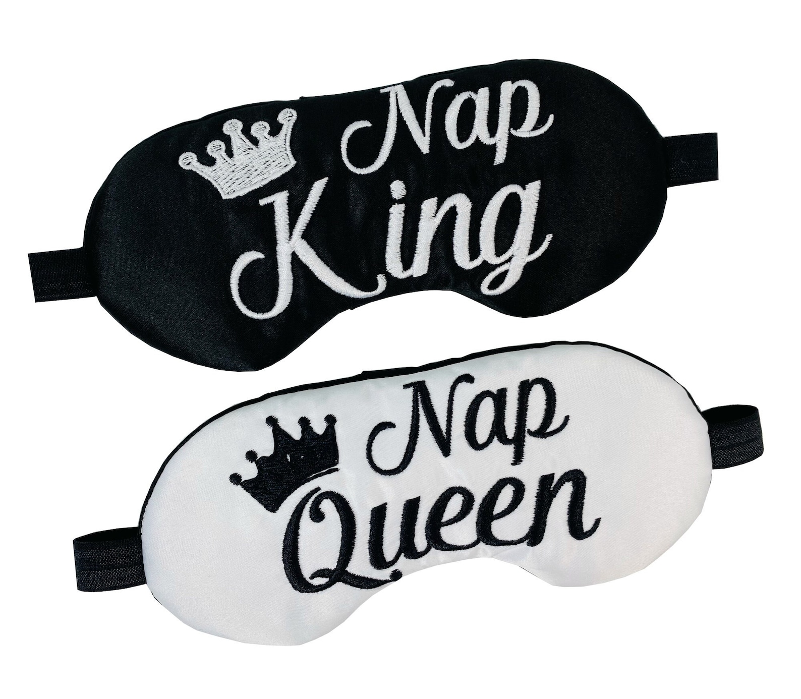 Nap King and Nap Queen Sleep Mask, Satin Embroidered Couples Gift - Etsy