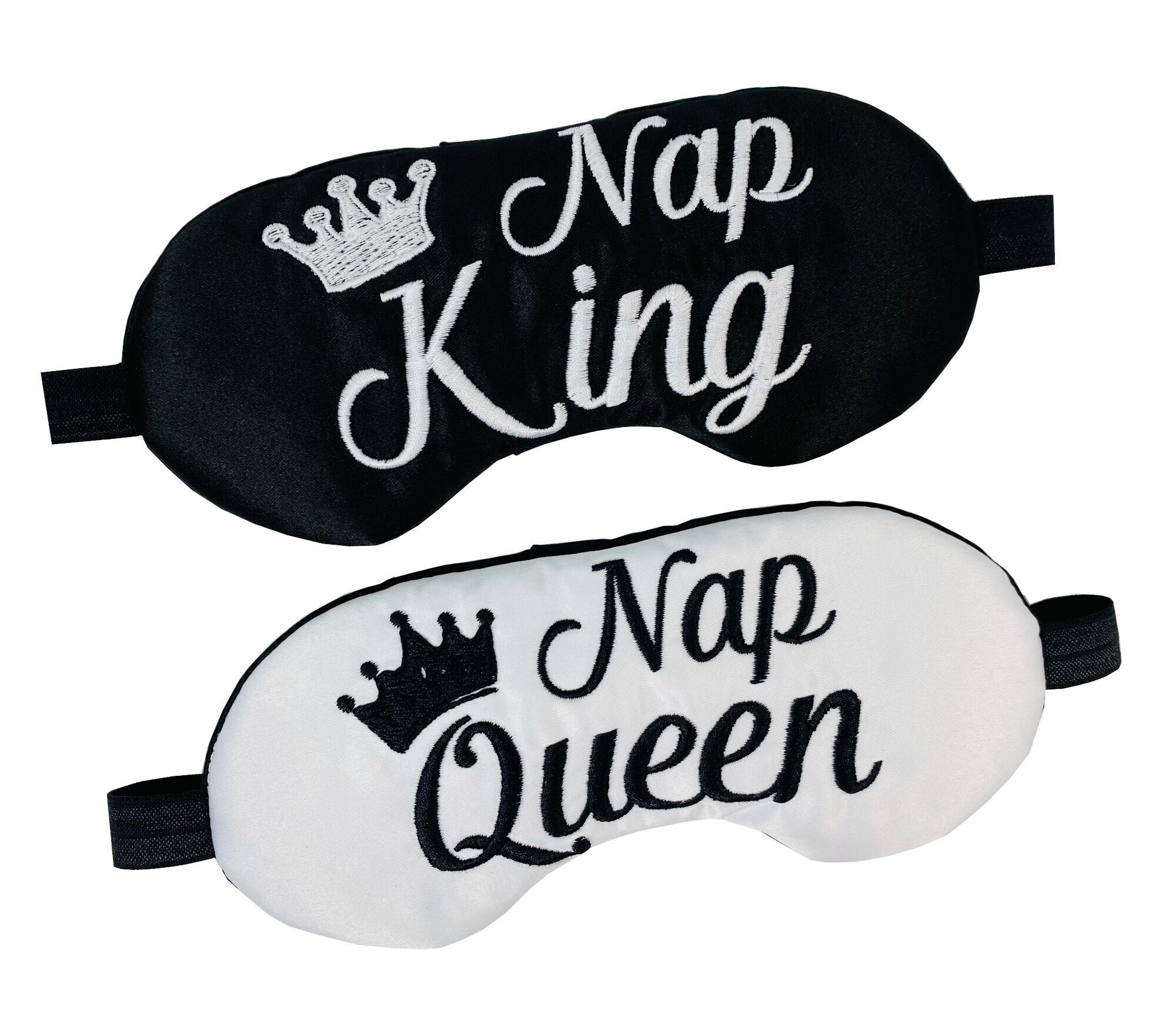 Nap King and Nap Queen Sleep Mask, Satin Embroidered Couples Gift - Etsy