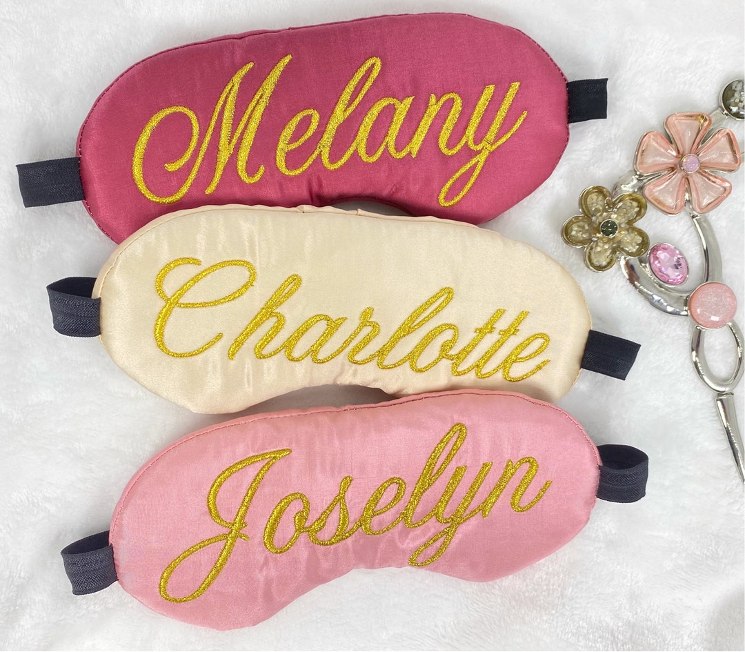 Luxury Personalized Sleeping Mask. Embroidered Silk Sleeping Mask ...