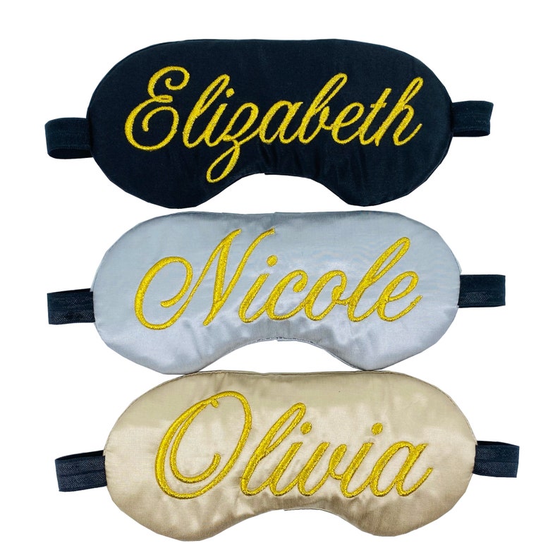 Personalized Sleeping Mask. Embroidered Silk Mask. Gift for Her or Him ...