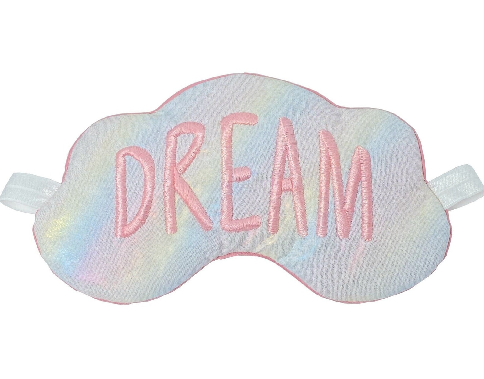 Embroidered Sleep Mask: Cloud Design, Shiny Cotton, Travel Bag - Etsy