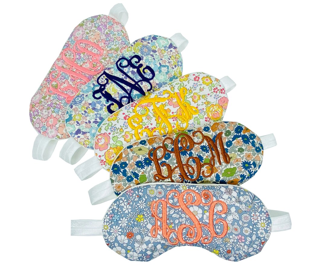 Personalized Monogram Sleep Mask. Customized Gift for Her. Initials Eye ...