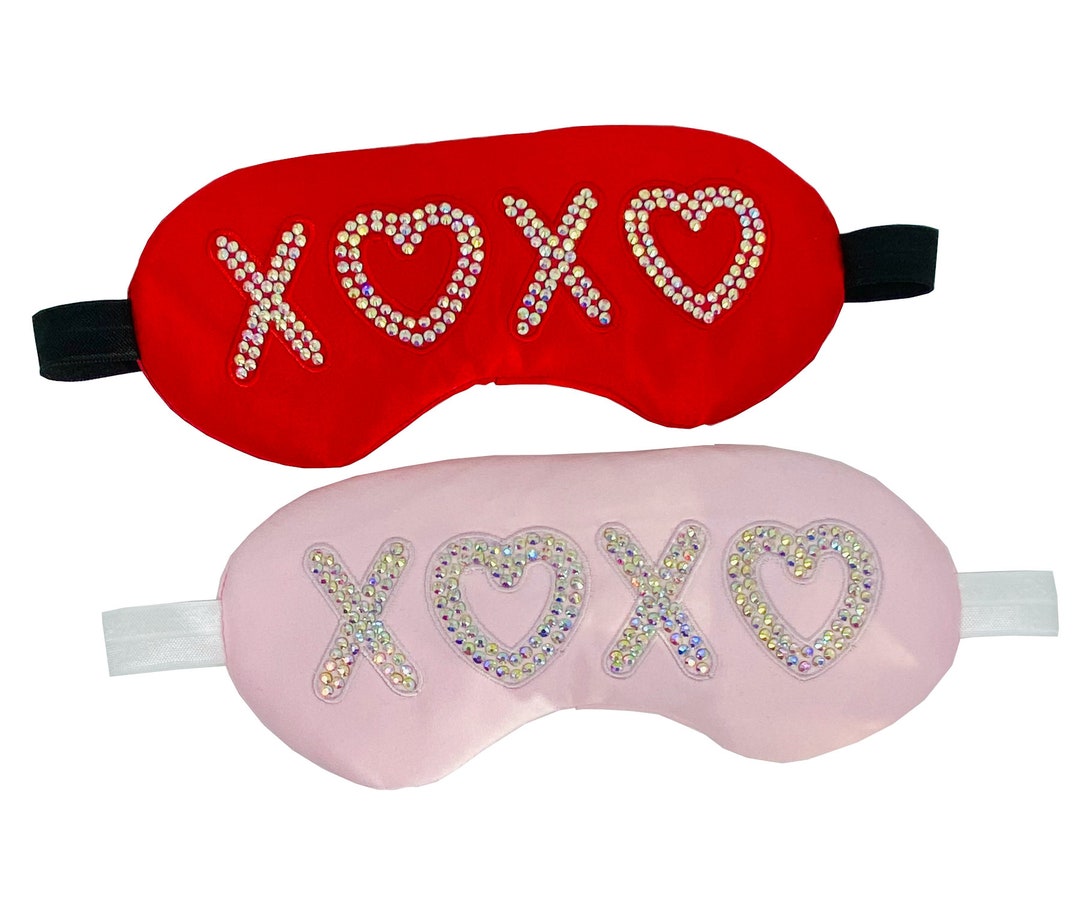 Valentines-xoxo Sleep Mask. Crystal Rhinestone Eye Sleep Mask ...