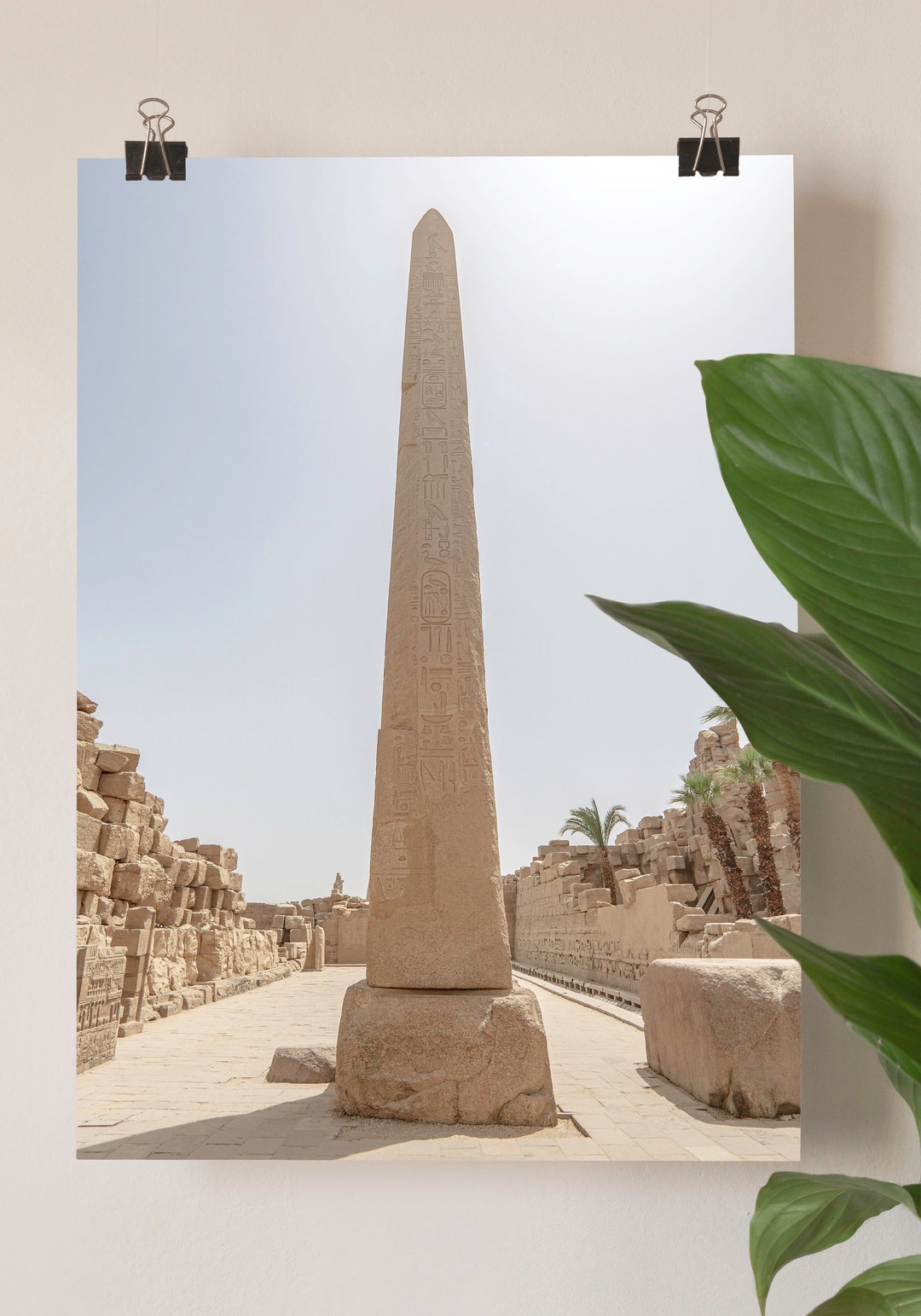 111 Egyptian Obelysk Landscape Africa Print - Luxor Karnak Wall Art ...