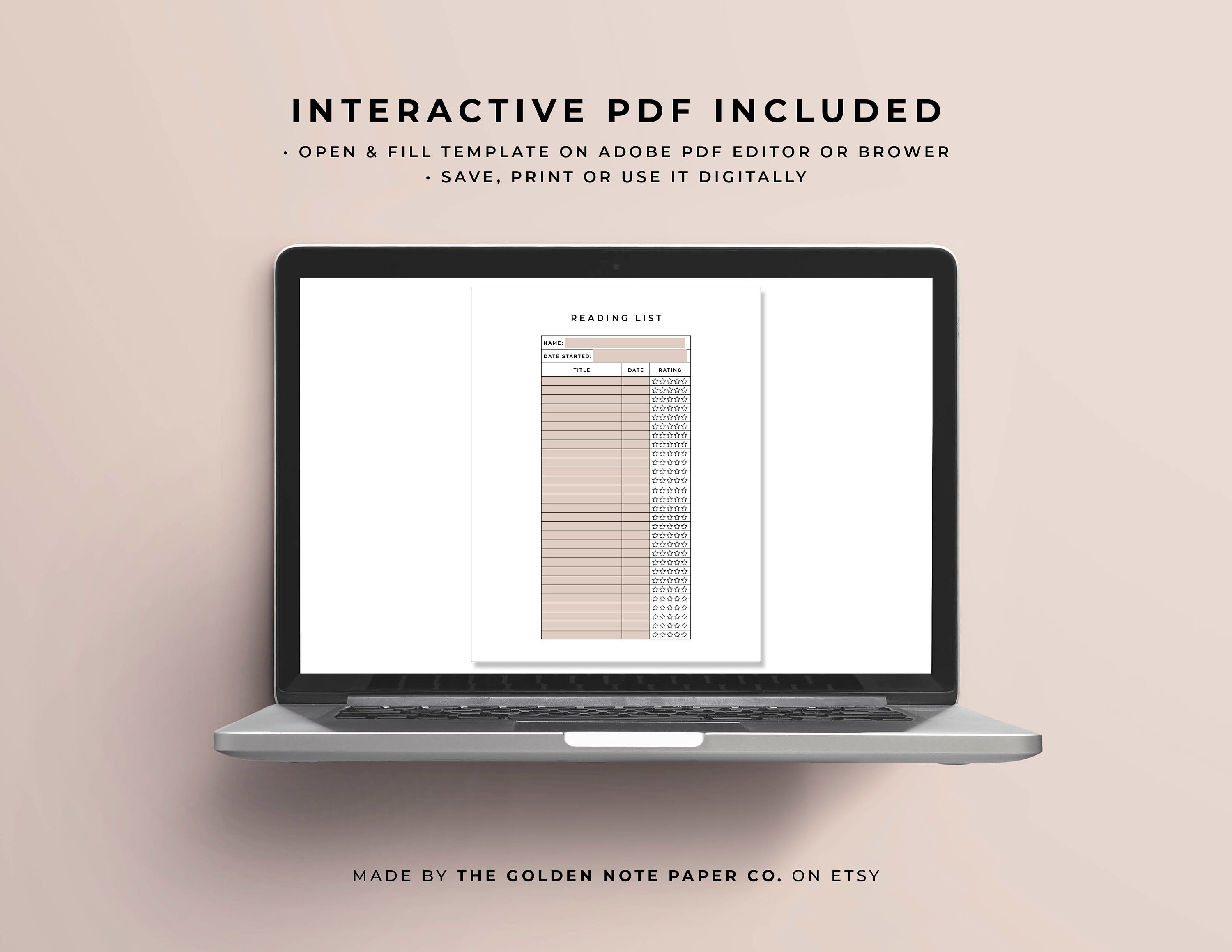 Minimalistic Reading Tracker Printable, Reading Log, Reading Journal ...