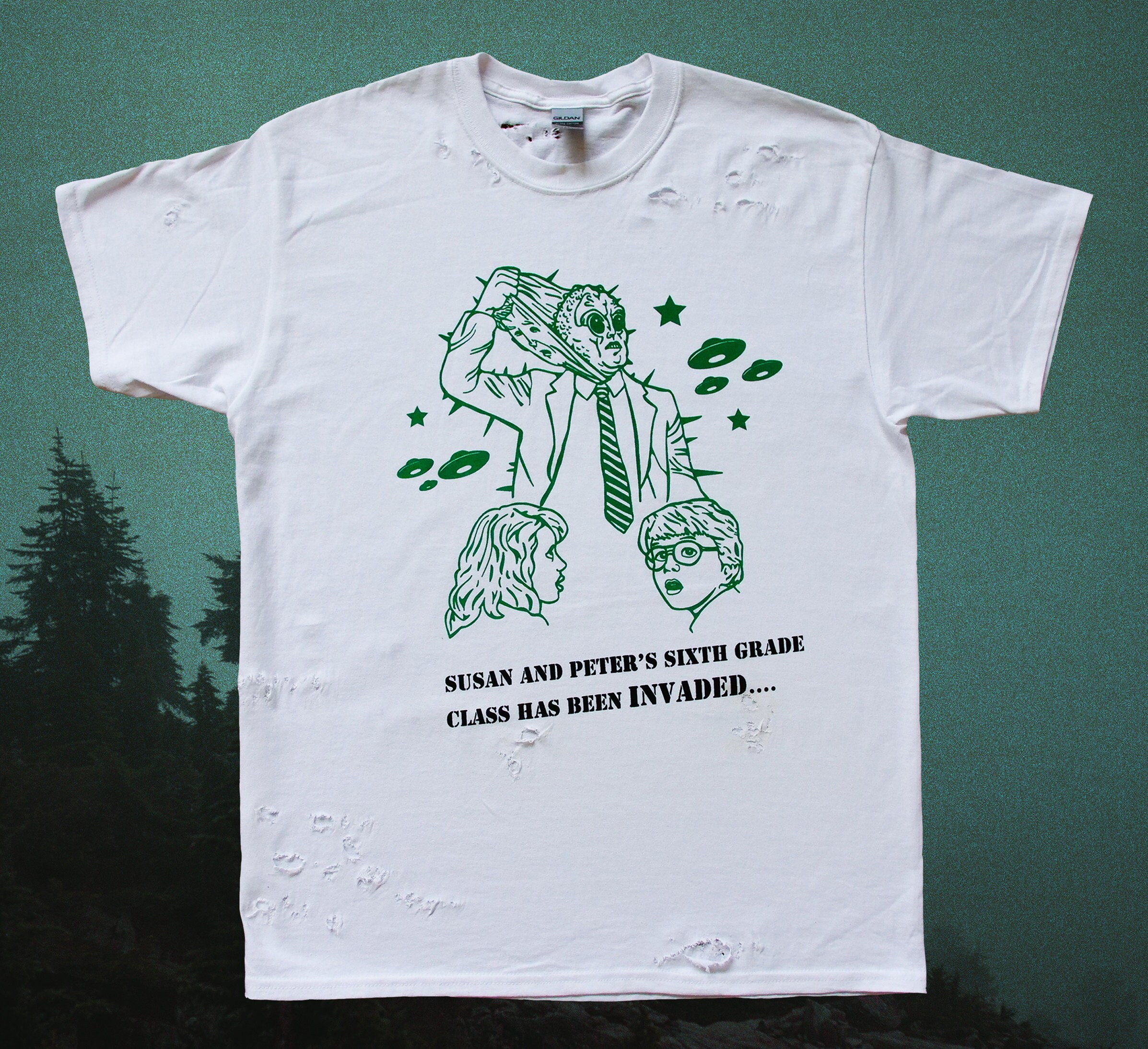 Alien Invasion T-shirt Screen Printed Optional Distressing - Etsy