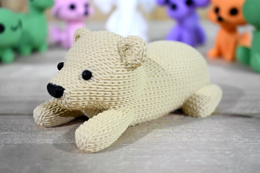 3D Printed Knitted Teddy Bear: Adorable Chunky Mini Toy - Etsy