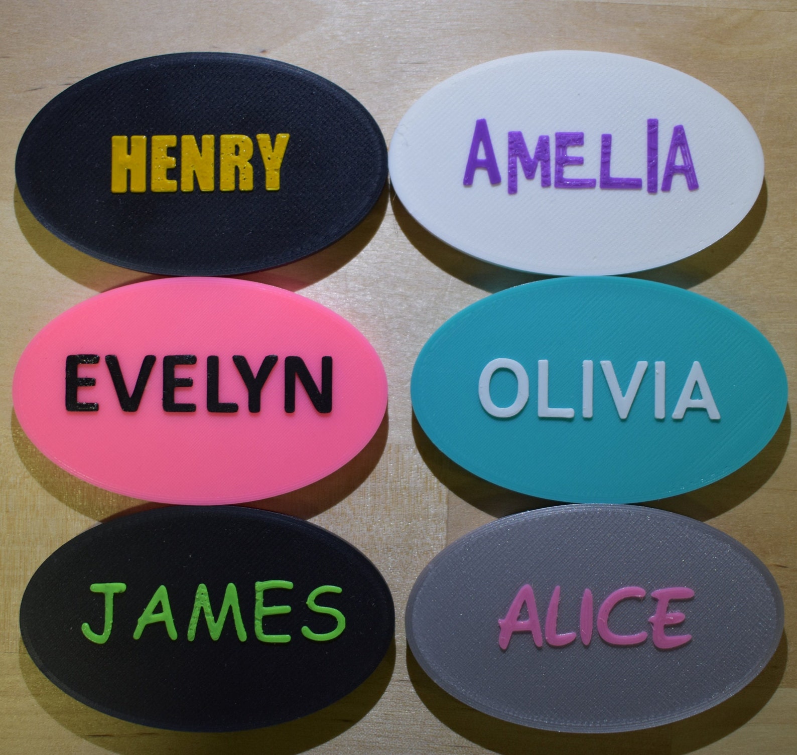 Personalized 3D Printed Name Tag: Magnetic Back, USA Made - Etsy