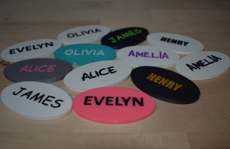 Personalized 3D Printed Name Tag: Magnetic Back, USA Made - Etsy