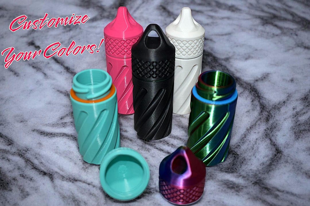 Customizable Waterproof Keychain Pill Box Case | Stash Canister ...