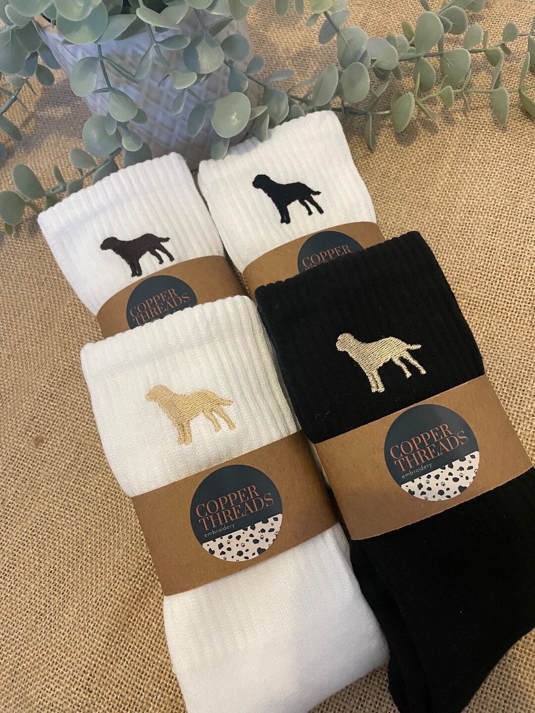 Embroidered Labrador Socks | Dog Walking Socks - Etsy UK