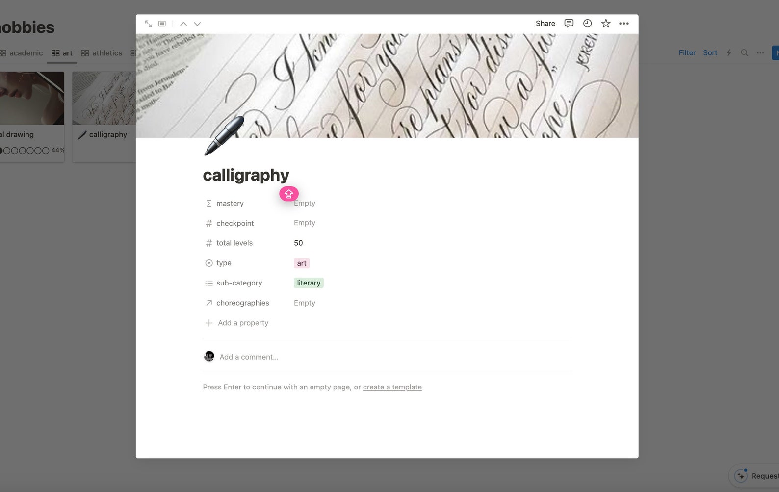 Aesthetic Notion Hobby Tracker Digital Planner Template for Organizing ...