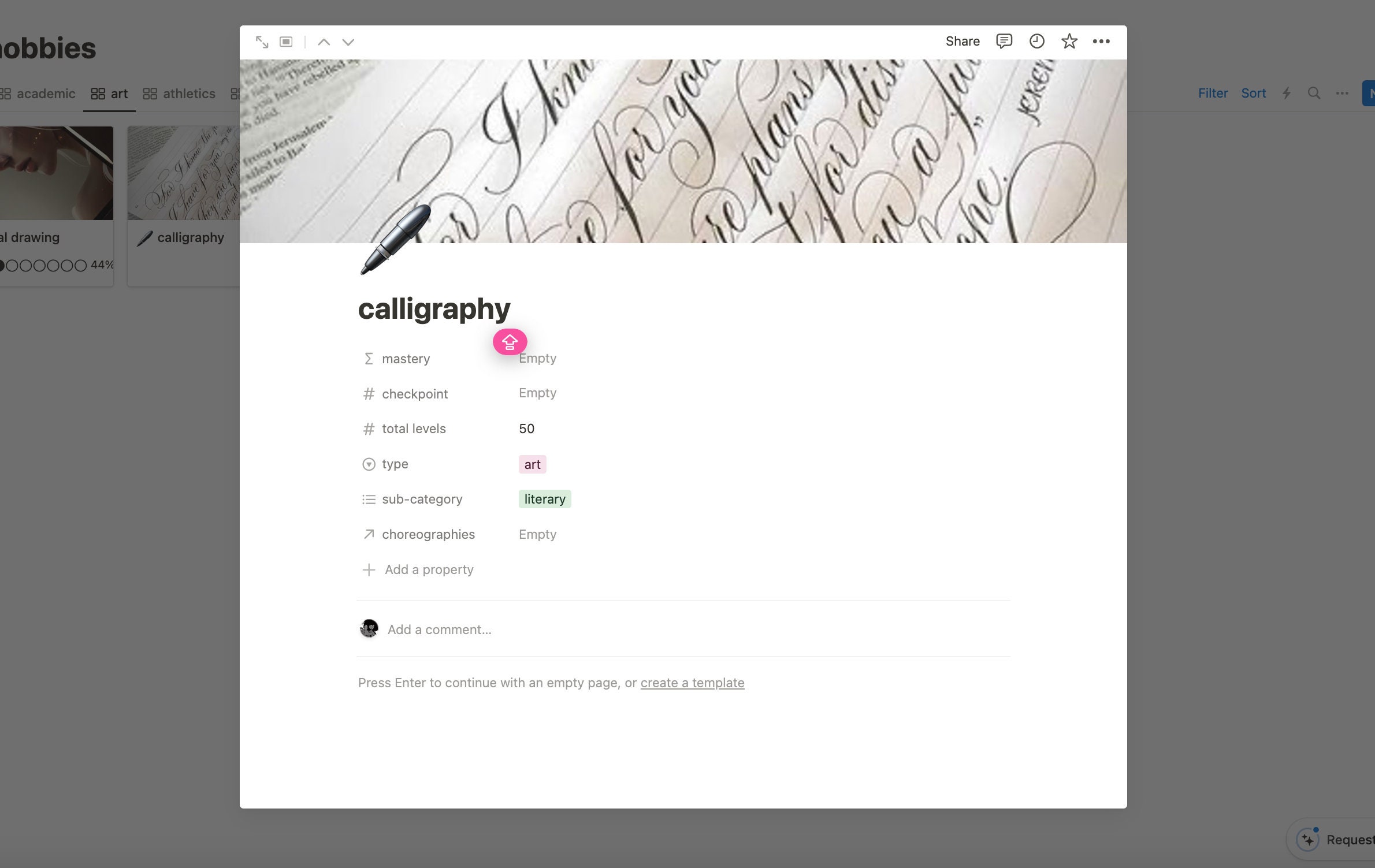 Aesthetic Notion Hobby Tracker – Digital Planner Template for ...