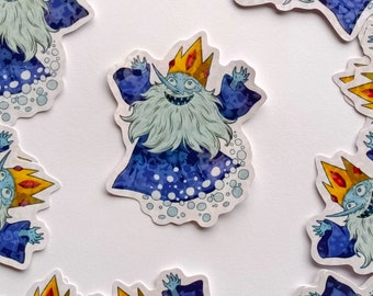 Ice King Adventure Time Boing Loings Cursed Vinyl Sticker - Etsy