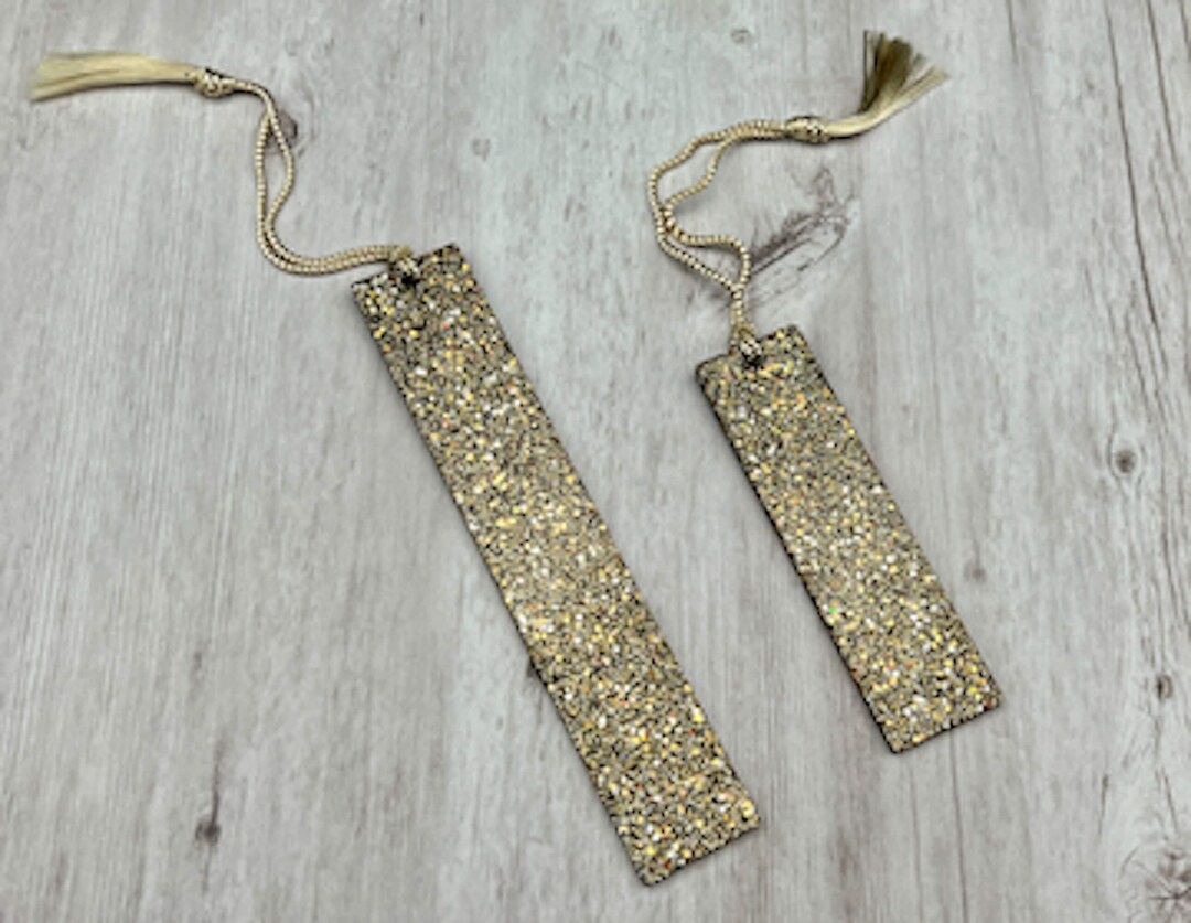 Glitter Resin Bookmarks Gold Glitter Bookmark Resin Bookmark Handmade ...