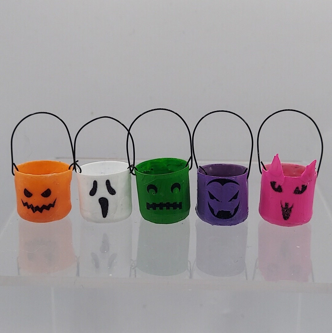 Dollhouse Miniature Trick or Treat Halloween Buckets Children Kids Jack ...