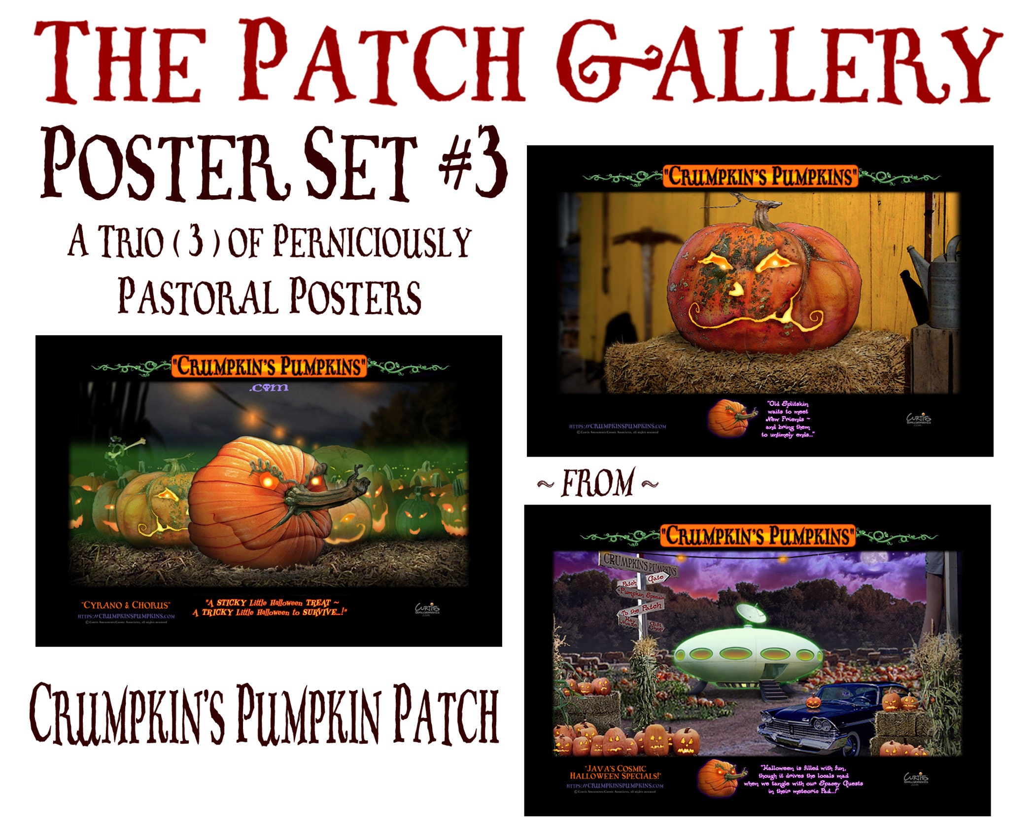 Crumpkin's Pumpkins' Poisonous Patch Gallery Poster Set #3 - Etsy