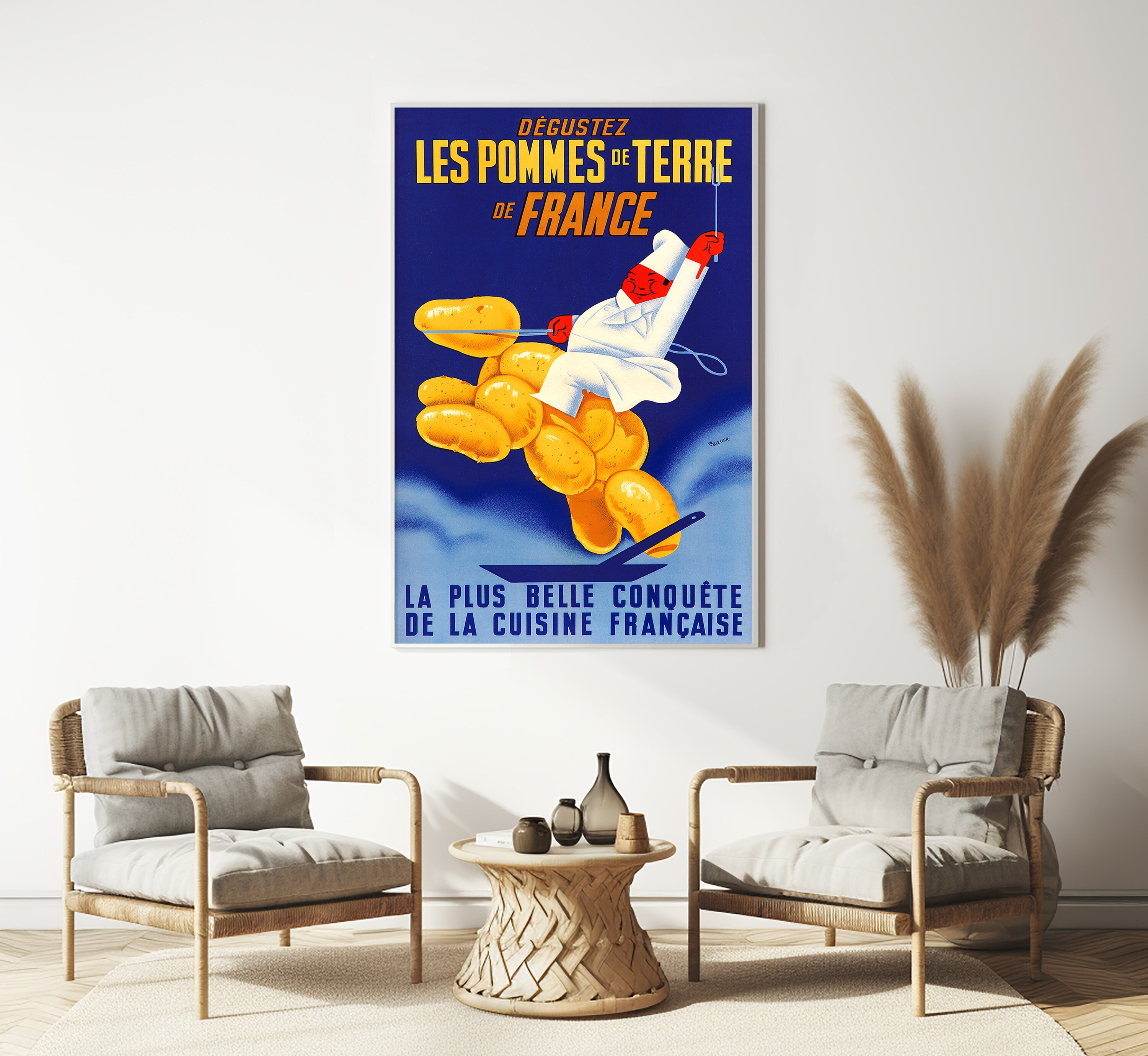 Pommes De Terre De France French Potatoes Vintage Advertising Poster ...