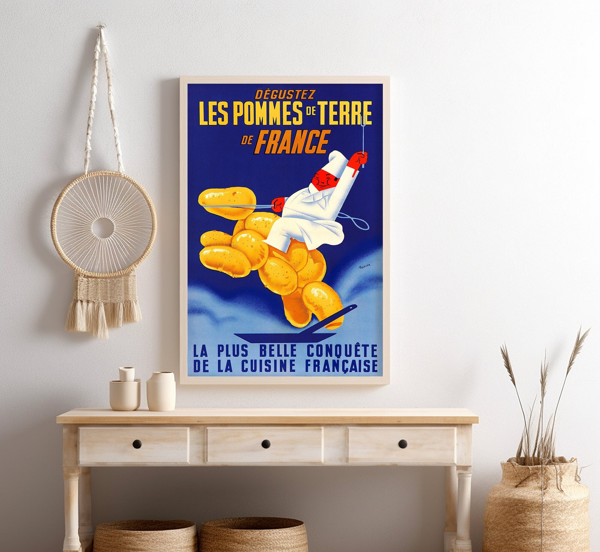 Pommes De Terre De France French Potatoes Vintage Advertising Poster ...