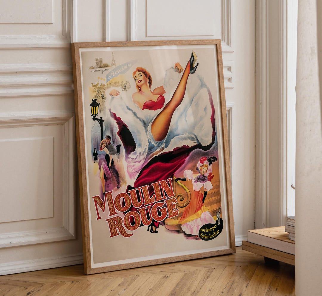 Moulin Rouge Poster: Vintage Paris Cabaret Can Can Dancer Print - Etsy