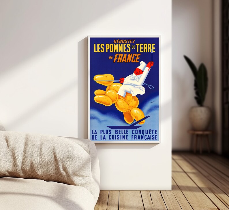 Pommes De Terre De France French Potatoes Vintage Advertising Poster ...