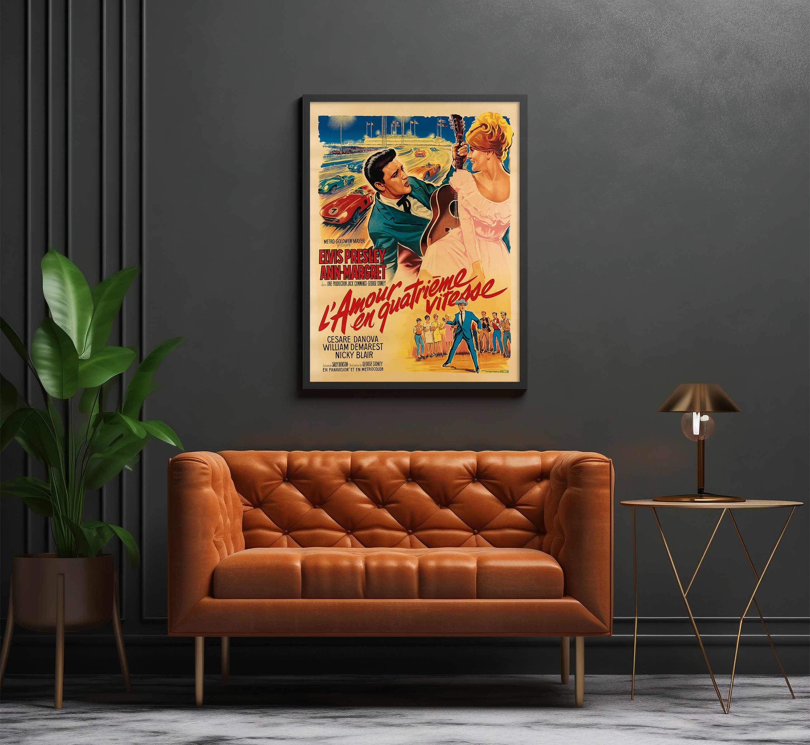 Viva Las Vegas Elvis Presley Vintage Movie Poster Vintage Living Room ...