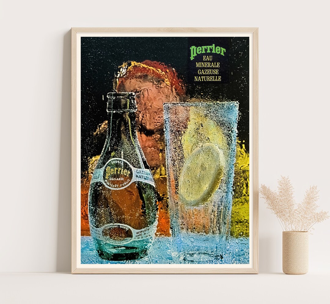 Abstract French Perrier Vintage Poster | Retro Perrier Mineral Soda ...