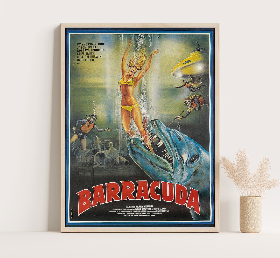 Vintage Movie Poster for Barracuda Movie | Vintage Bathroom Decor ...