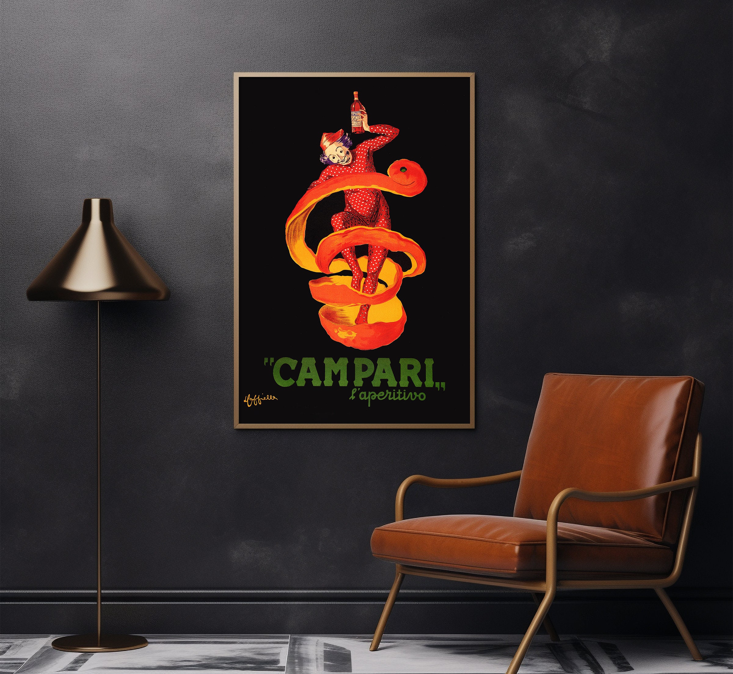 The Legendary Campari Vintage Advertising Poster, Vintage Kitchen Decor ...