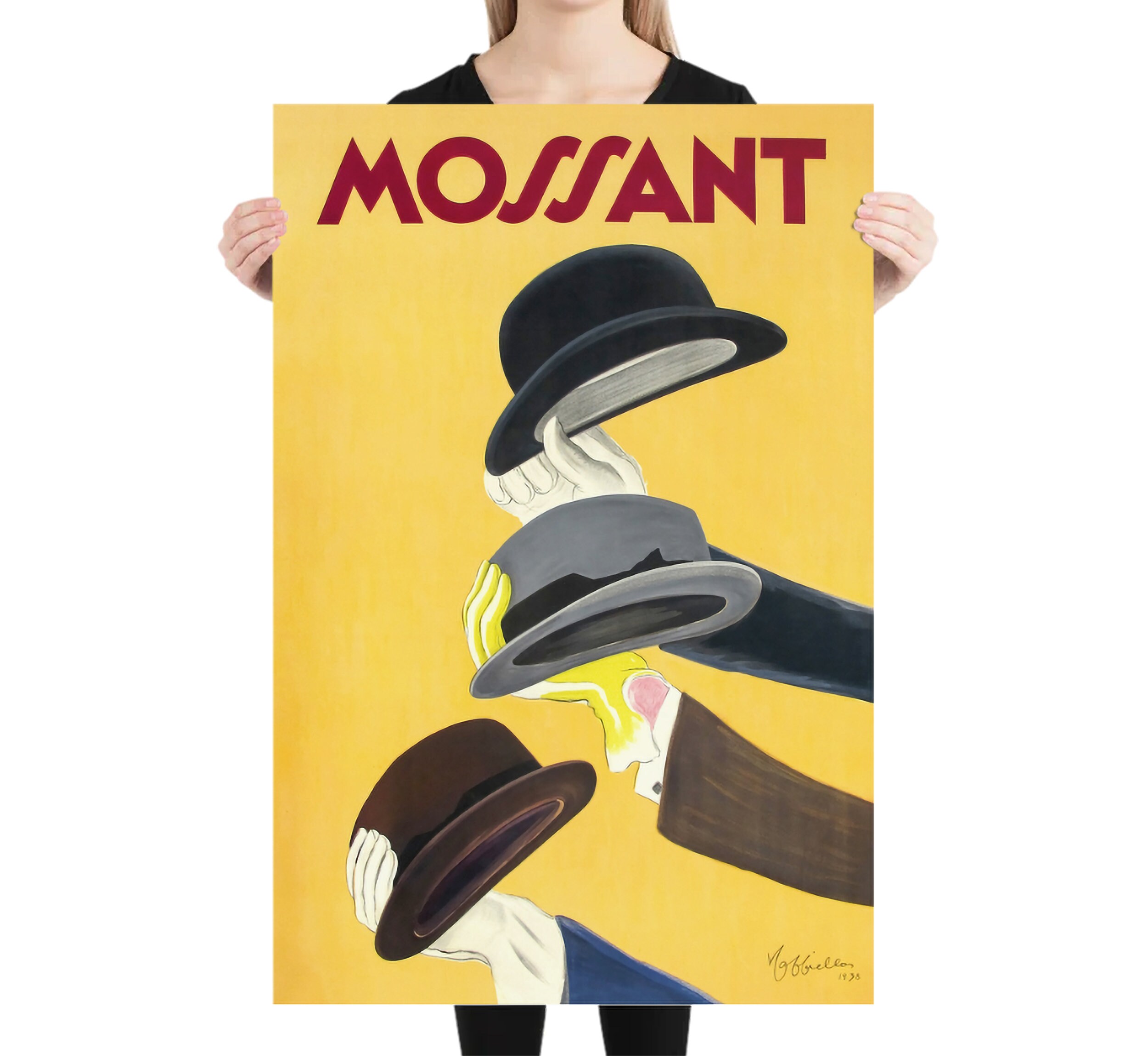 Mossant Hats French Vintage Advertising Minimalist Wall Art Vintage ...