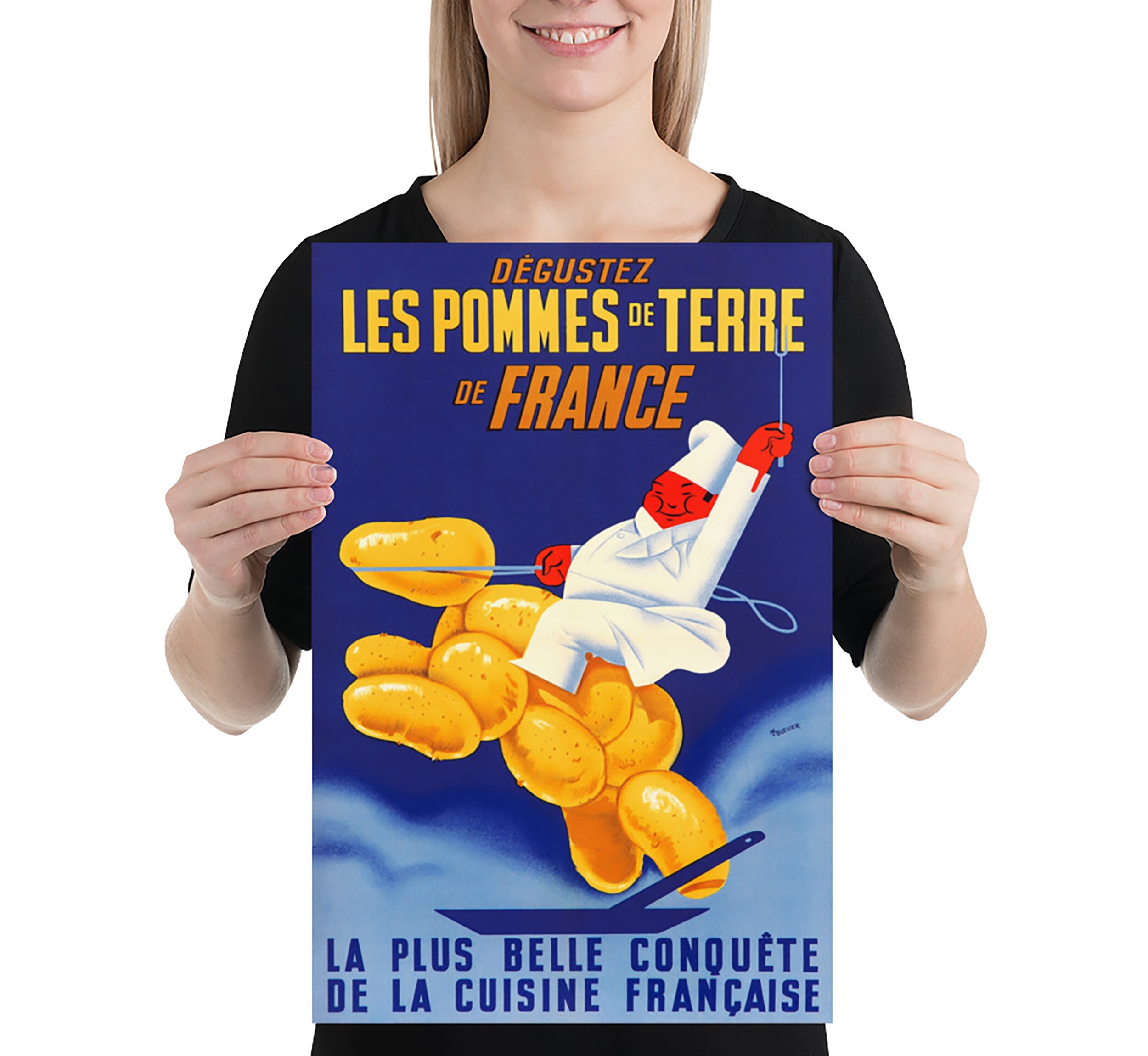 Pommes De Terre De France French Potatoes Vintage Advertising Poster ...