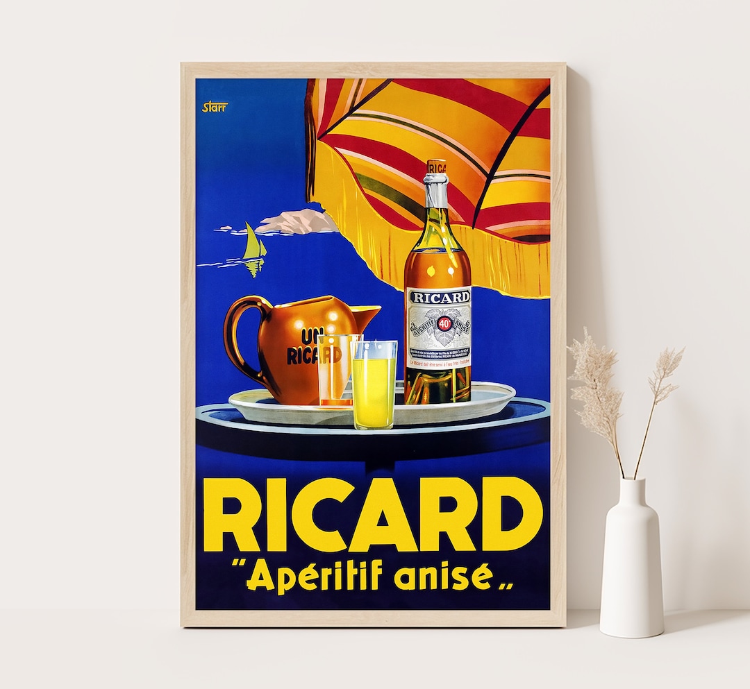 Vintage Ricard Poster by Starr: 1950s French Apéritif Wall Art - Etsy