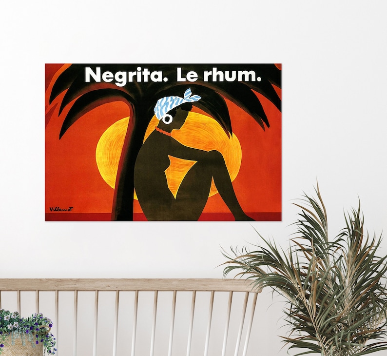 Rum Negrita Vintage Advertising Poster by Villemot | Minimalist Wall ...