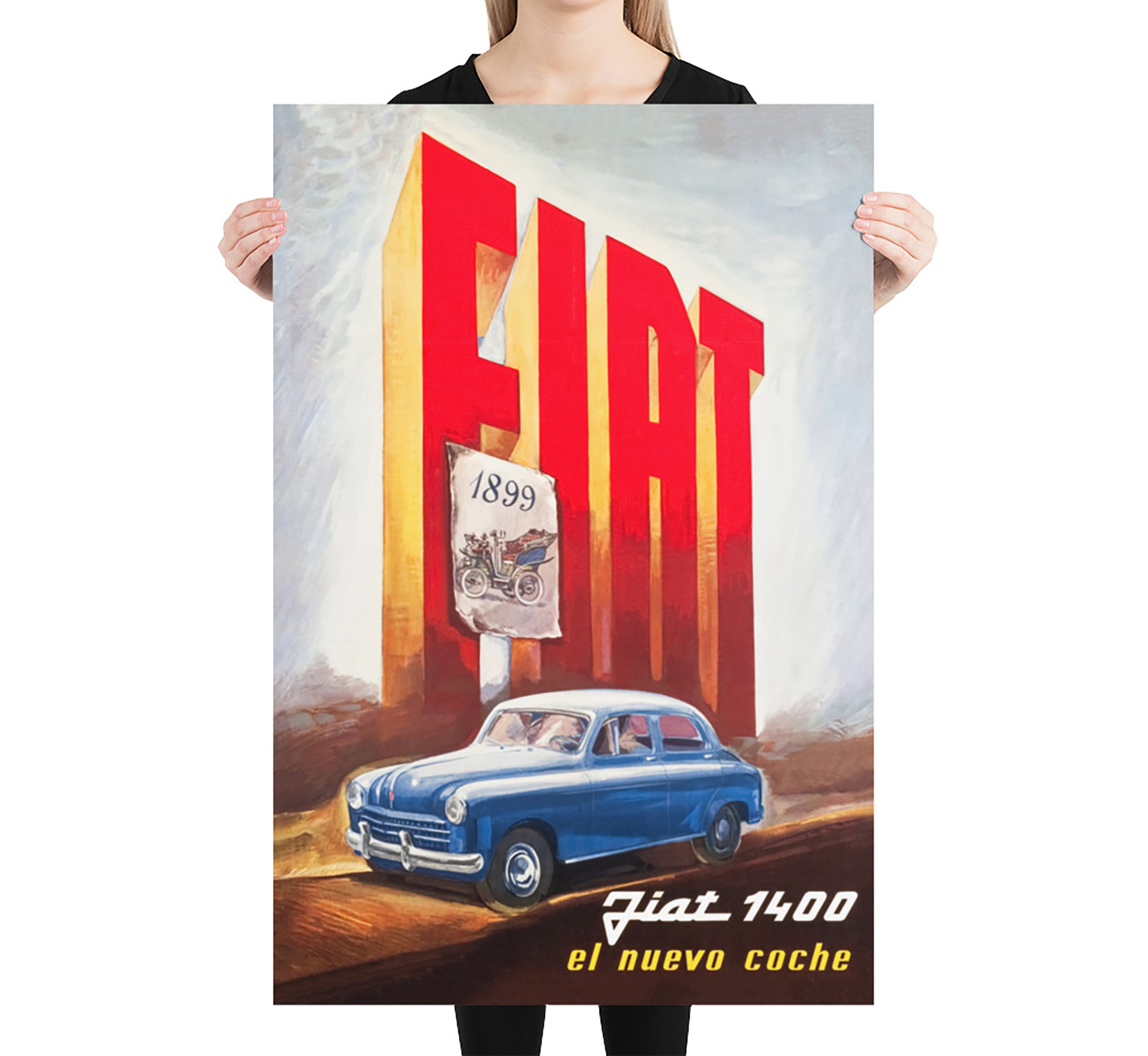 Fiat 1400 Vintage Car Poster: 1940s Automotive Print - Etsy