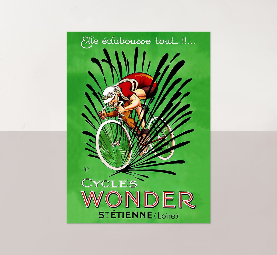 French Cycles Wonder Vintage Advertising Poster Vintage - Etsy