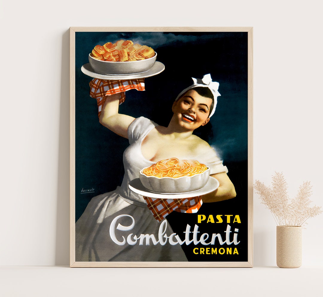 Vintage Italian Pasta Poster by Boccasile: Mid-century Kitchen Art - Etsy