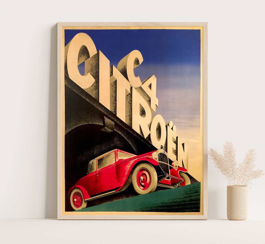 Citroen C4 Vintage Car Poster: 1928 Advertising Art Print - Etsy