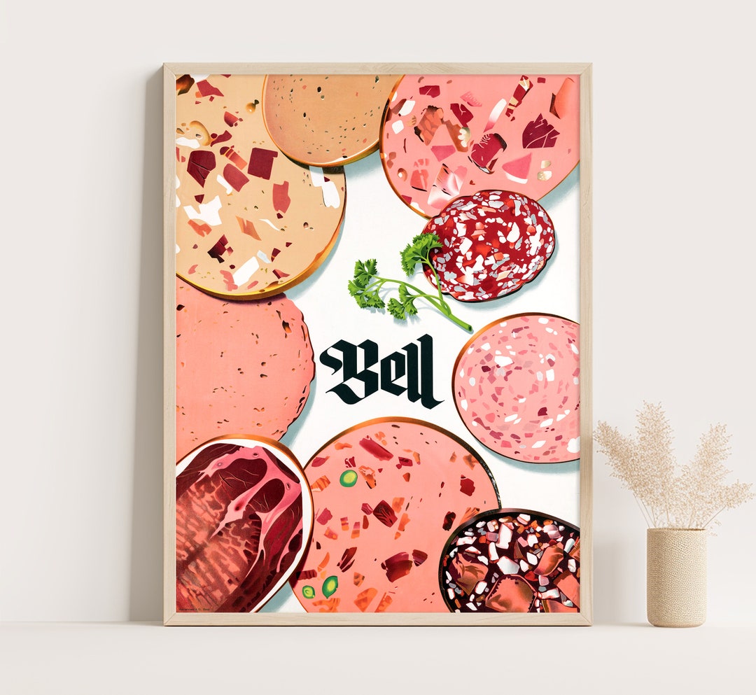 Vintage Bell Charcuterie Poster by Donald Brun: 1930s Swiss Kitchen Art ...