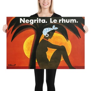 Rum Negrita Vintage Advertising Poster by Villemot | Minimalist Wall ...