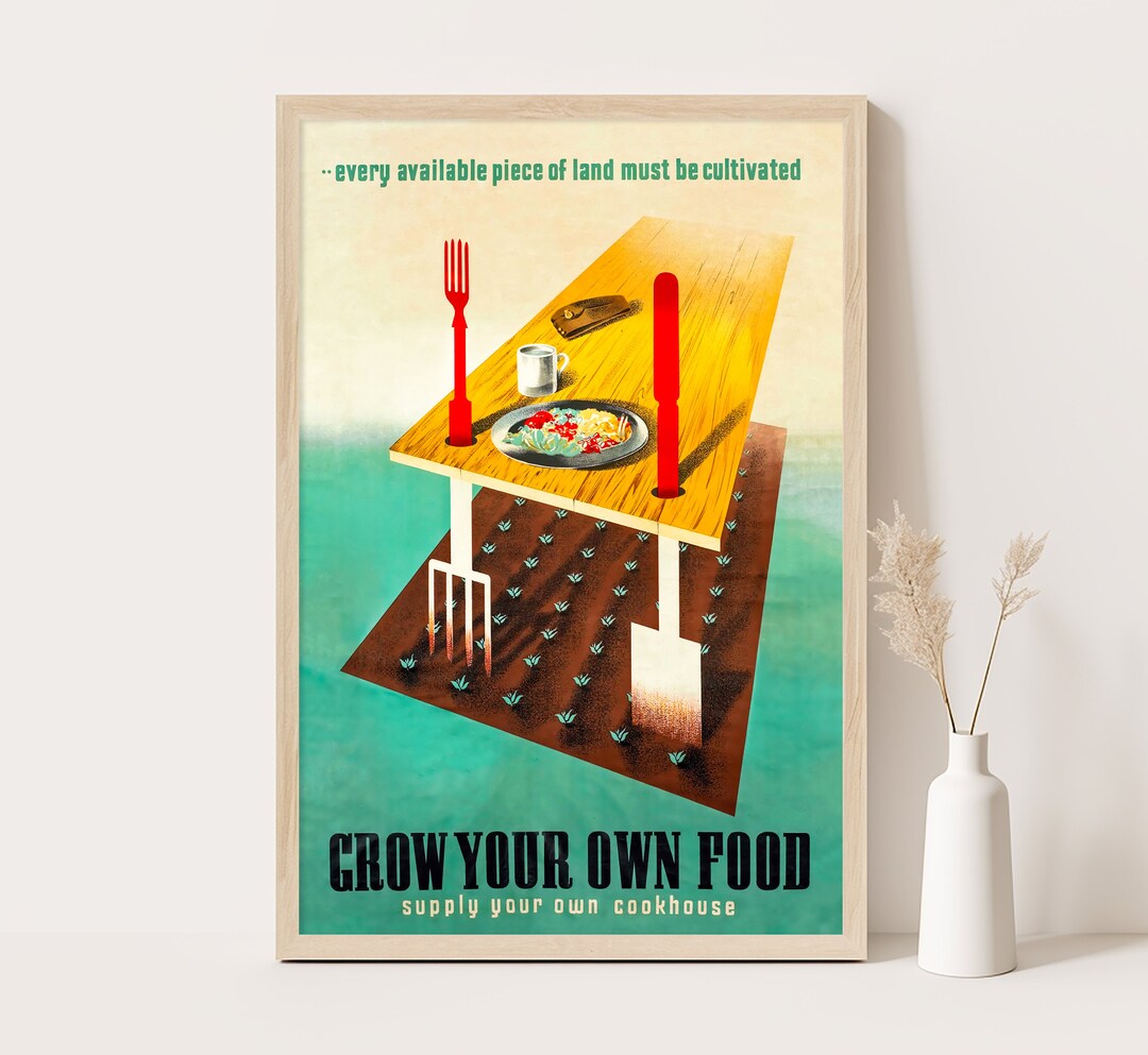 British WWII Propaganda Poster by Abram Games: Grow Your Own Food Print ...