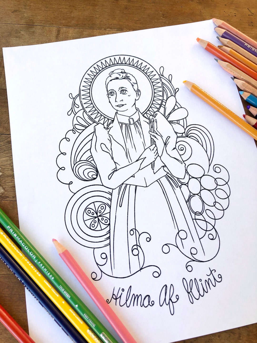 Iconic Female Artist Coloring Collection Hilma Af Klint Coloring Page ...