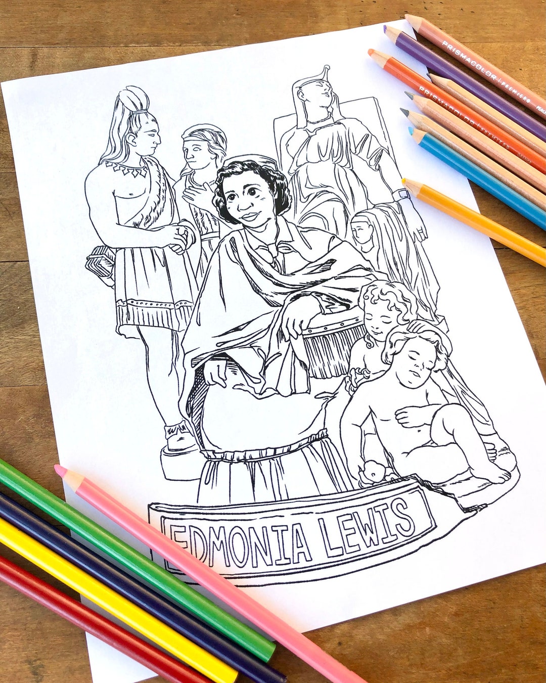 Iconic Female Artist Coloring Collection Edmonia Lewis Coloring Page ...