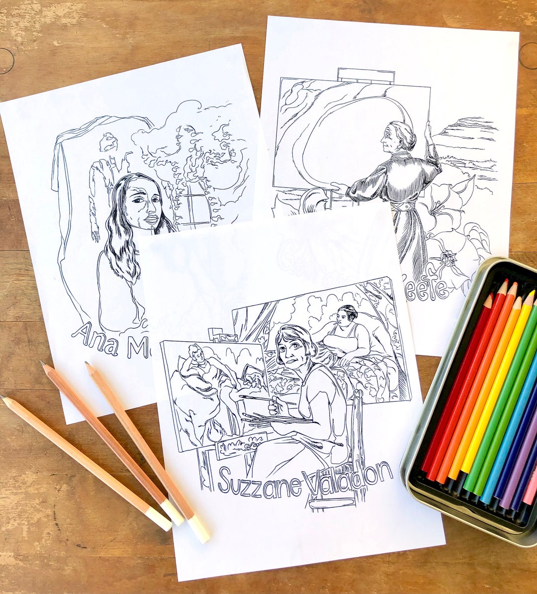 Iconic Female Artist Coloring Collection Coloring Page Bundle 4 for ...