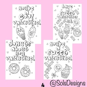 PRINTABLE Valentine Candy/ Sweets Coloring Pages and Cards PDF - Etsy