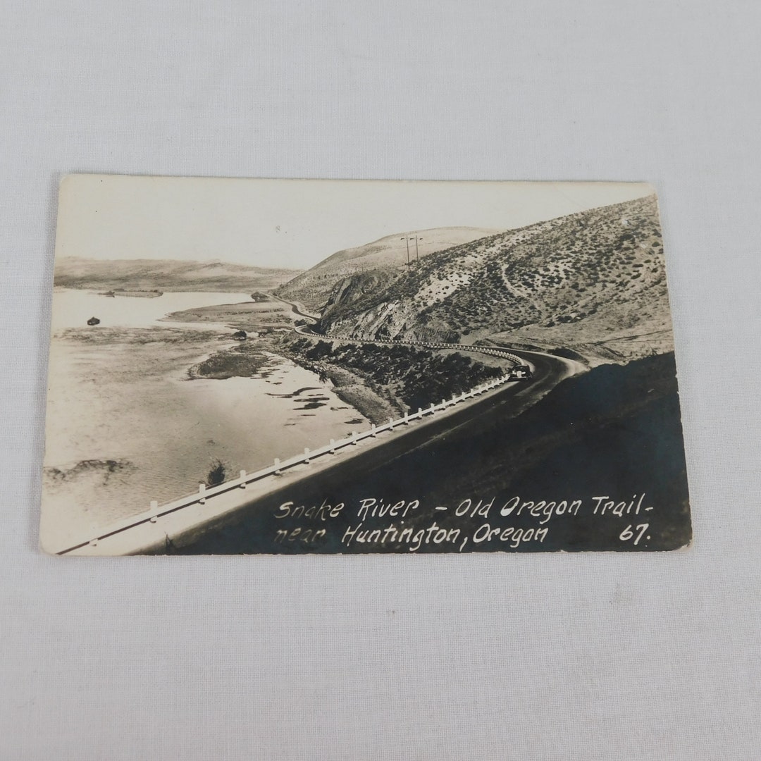 Snake River Old Oregon Trail Huntington Oregon Postcard RPPC UNPOSTED E ...