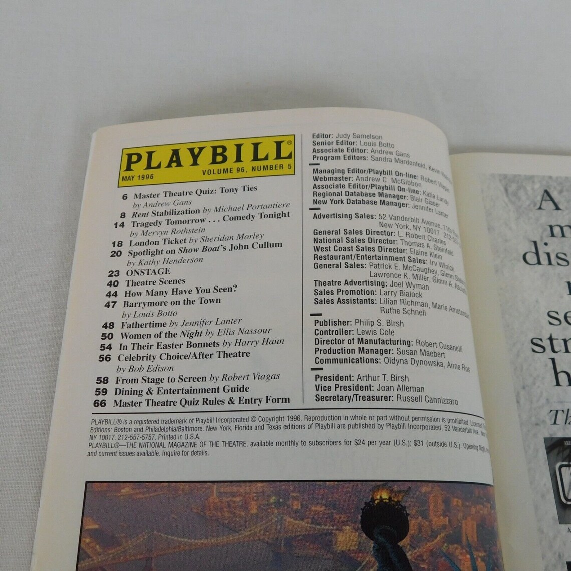 Ideal Husband Playbill May 1996 Martin Shaw Anna Carteret Penny Downie ...