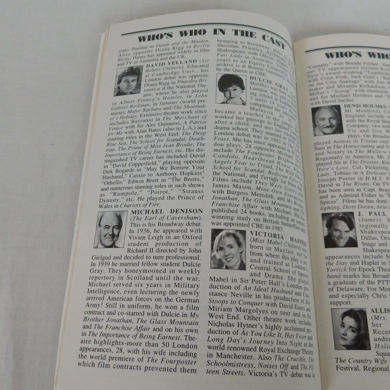 Ideal Husband Playbill May 1996 Martin Shaw Anna Carteret Penny Downie ...