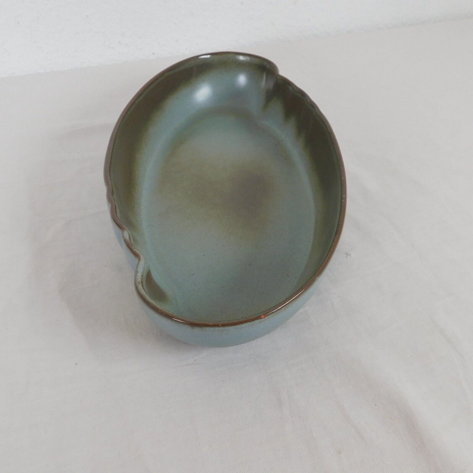 Frankoma Pottery Woodland Moss Blue Brown Oriental Serving Bowl 205 ...