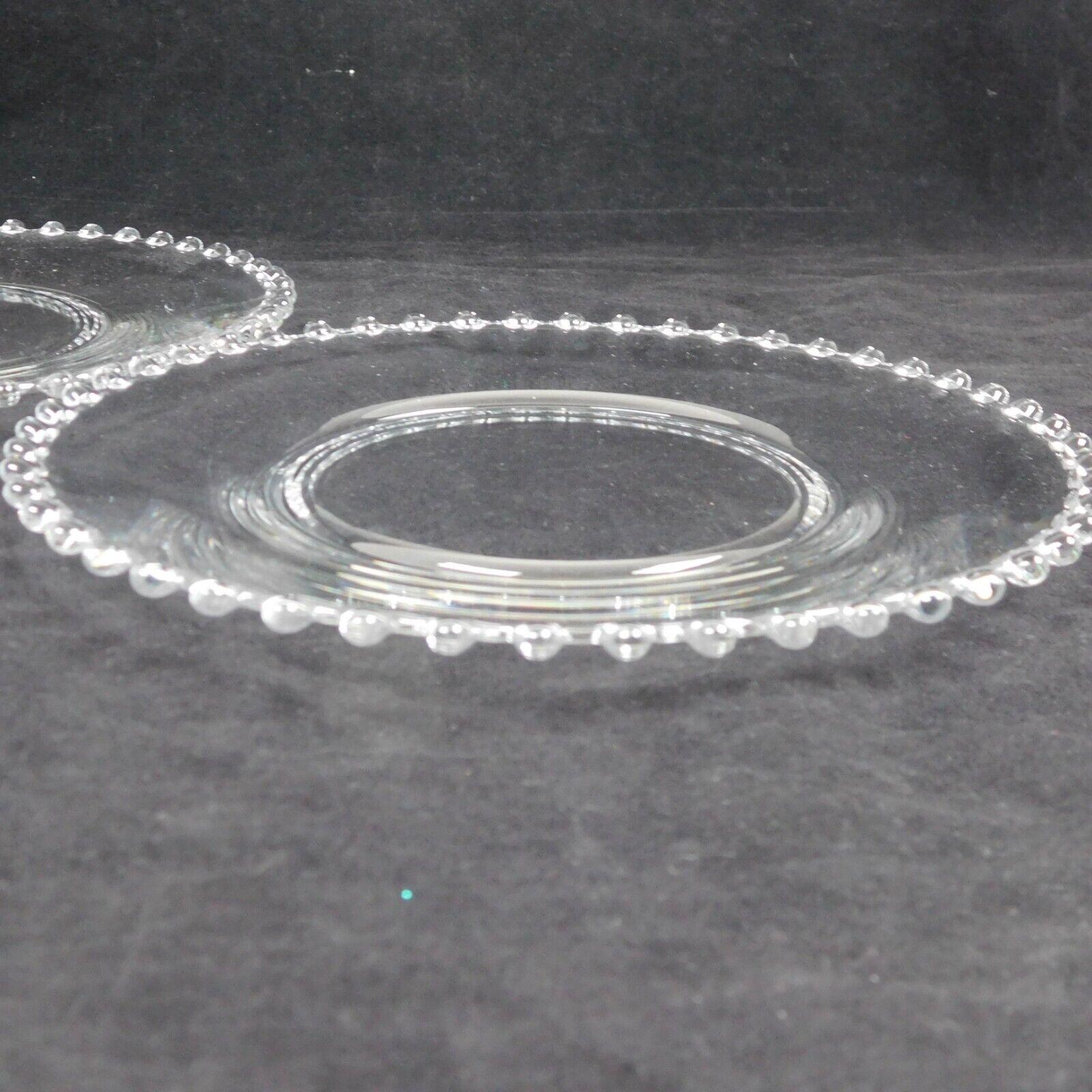Lot of 2 Imperial Candlewick Clear Glass Salad Plate 8 1/8" Round Bead ...