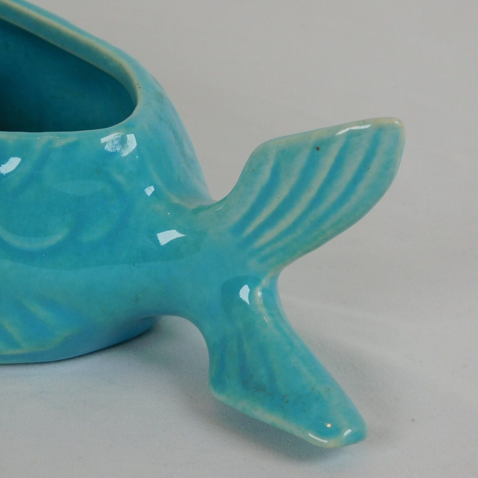 Bauer Chicken of the Sea Tuna Baker Figural Fish Blue Salad Server W/o ...